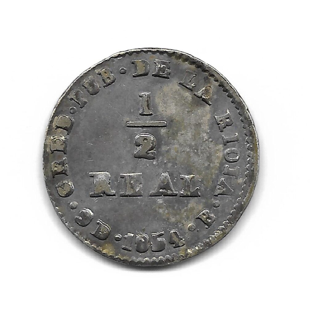 La Rioja 1/2 Real de Plata 1854 CJ73.6 MB+ - Numismática Stanic